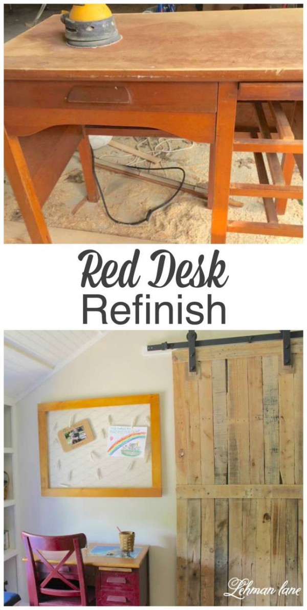 How to Refurbish an Old Desk - DIY Awesome Red Desk Redo for a Kid ...