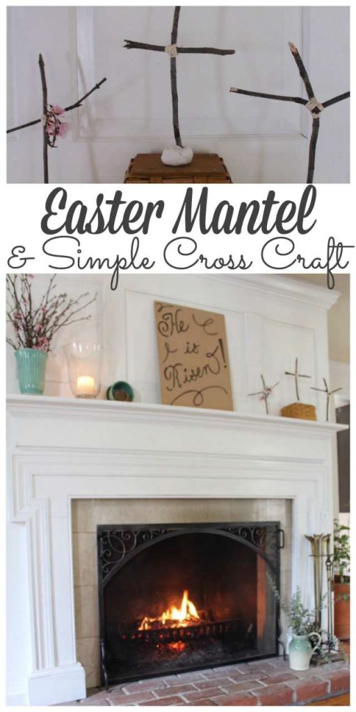 Beautiful Easter Mantel Decor & DIY Simple Cross Craft - Lehman Lane