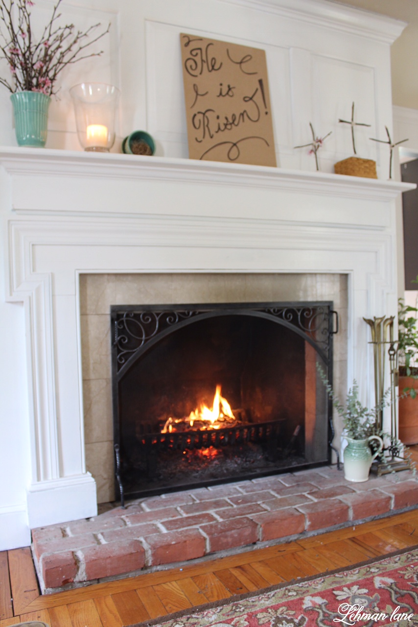 Beautiful Easter Mantel Decor & DIY Simple Cross Craft - Lehman Lane