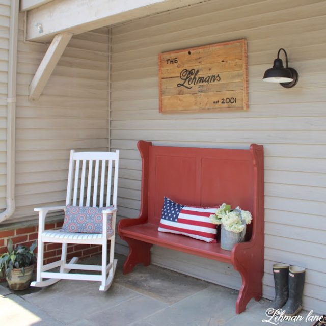 The Perfect DIY Farmhouse Entryway Bench for Our Small Front Porch ...