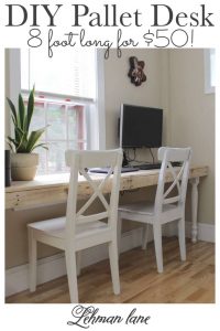 Incredible 8 Foot Long DIY Pallet Desk for $50 - Lehman Lane