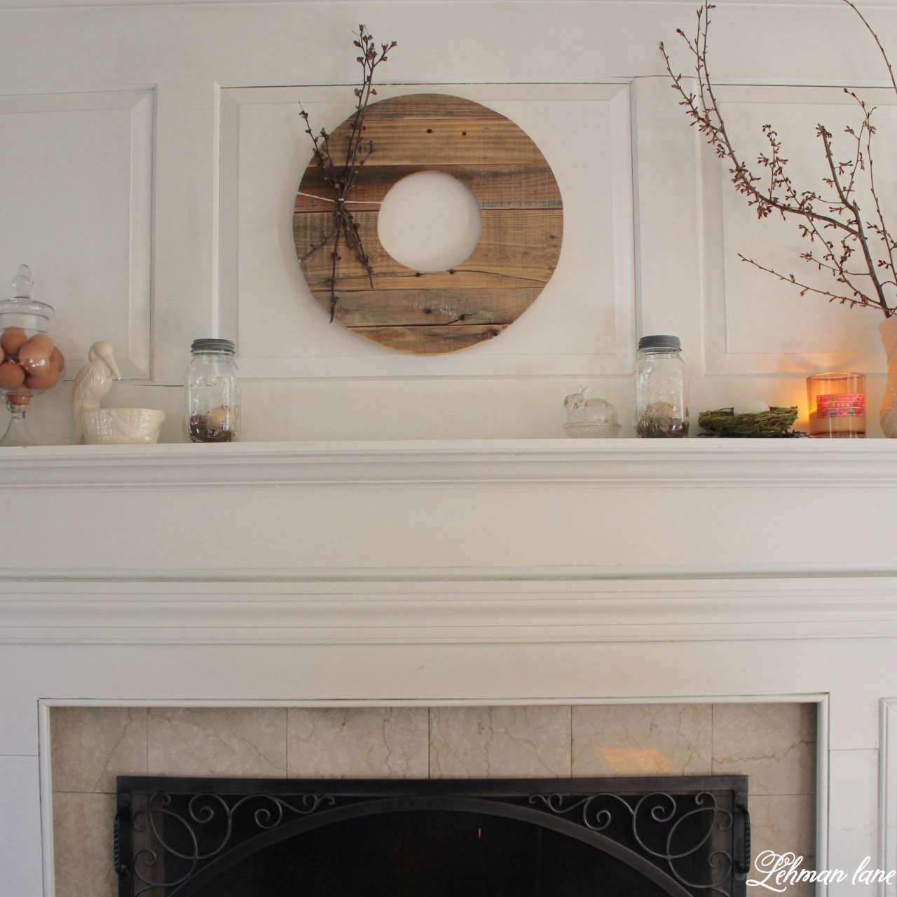 Simple & Beautiful Farmhouse Spring Mantel with 4 Free Spring Mantel ...