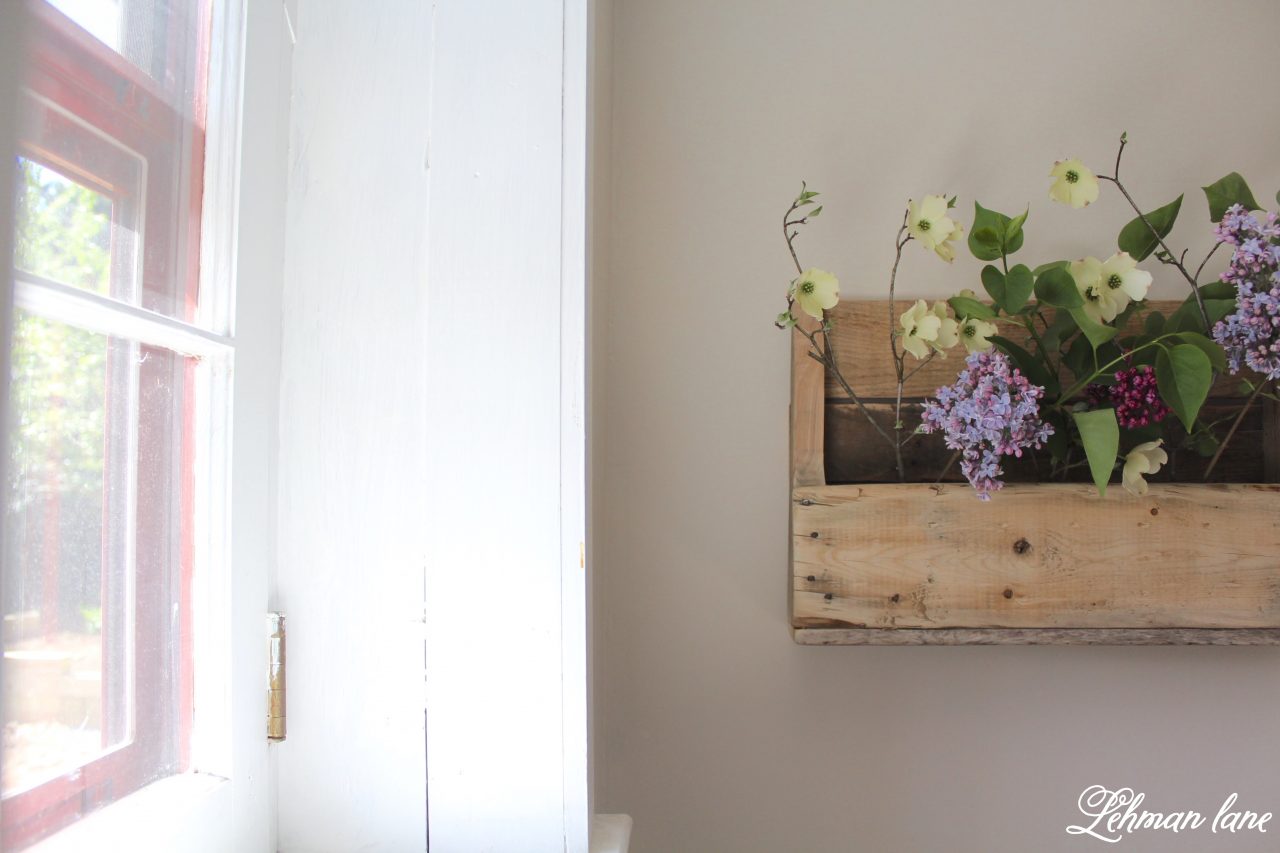 DIY - How to Make a Gorgeous Pallet Shelf for Flowers - Lehman Lane