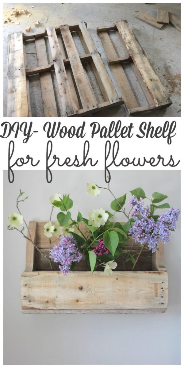 DIY - How to Make a Gorgeous Pallet Shelf for Flowers - Lehman Lane