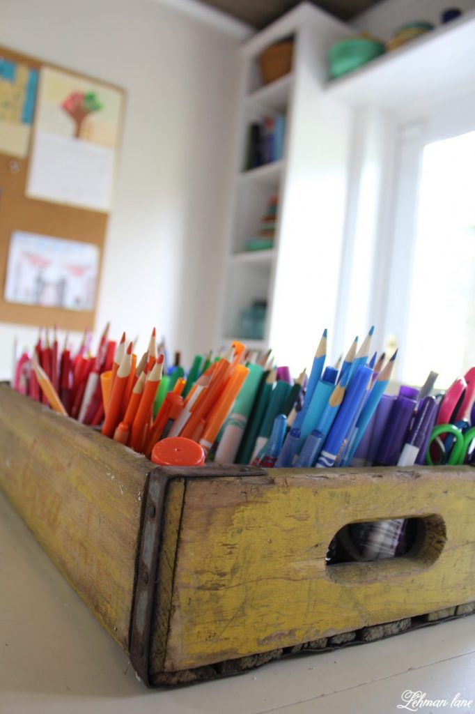 DIY Art Caddy from an Old Beverage Crate - Back to Basics & Back to ...