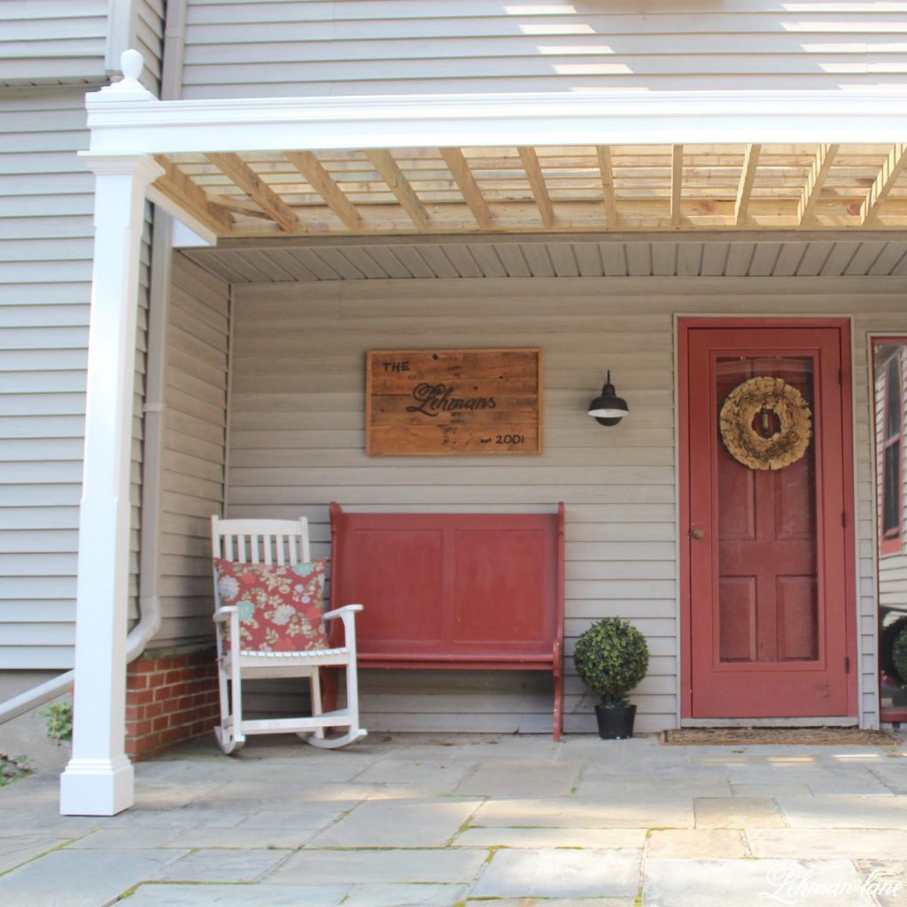 DIY Front Porch Pergola (Add Curb Appeal to a Flat Front Farmhouse on a ...