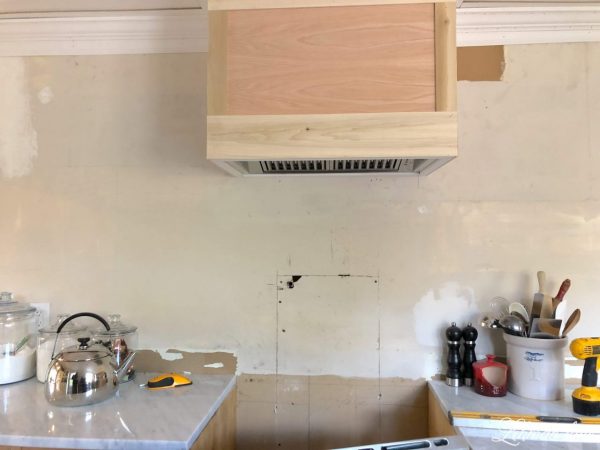 DIY Beautiful Wood Range Hood Cover for a Farmhouse Kitchen - Lehman Lane