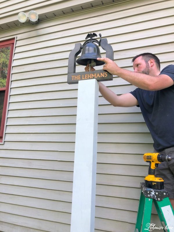 DIY Awesome Antique Bell on a Post for our Farmhouse Garden Walkway ...