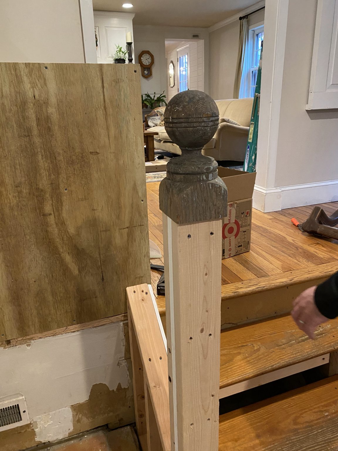 Awesome Staircase Makeover DIY with Newel Post on a Budget - Lehman Lane