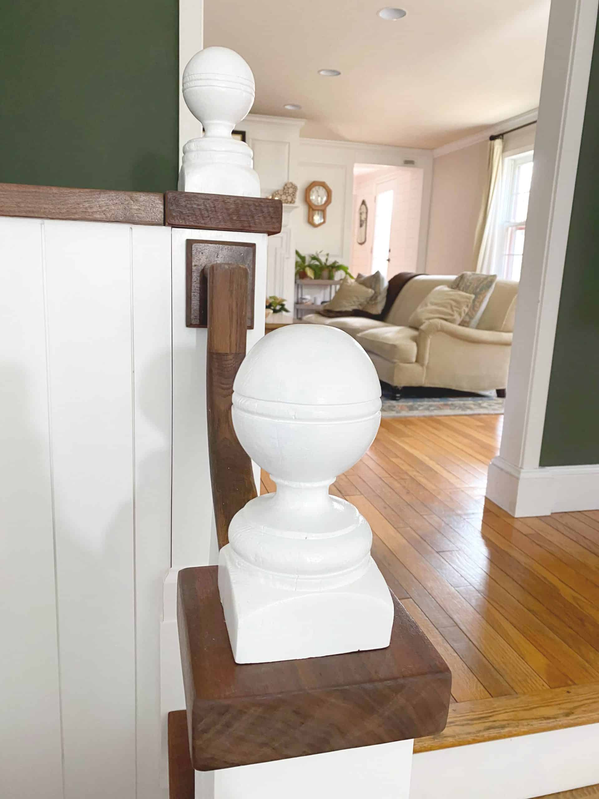 Awesome Staircase Makeover DIY with Newel Post on a Budget - Lehman Lane