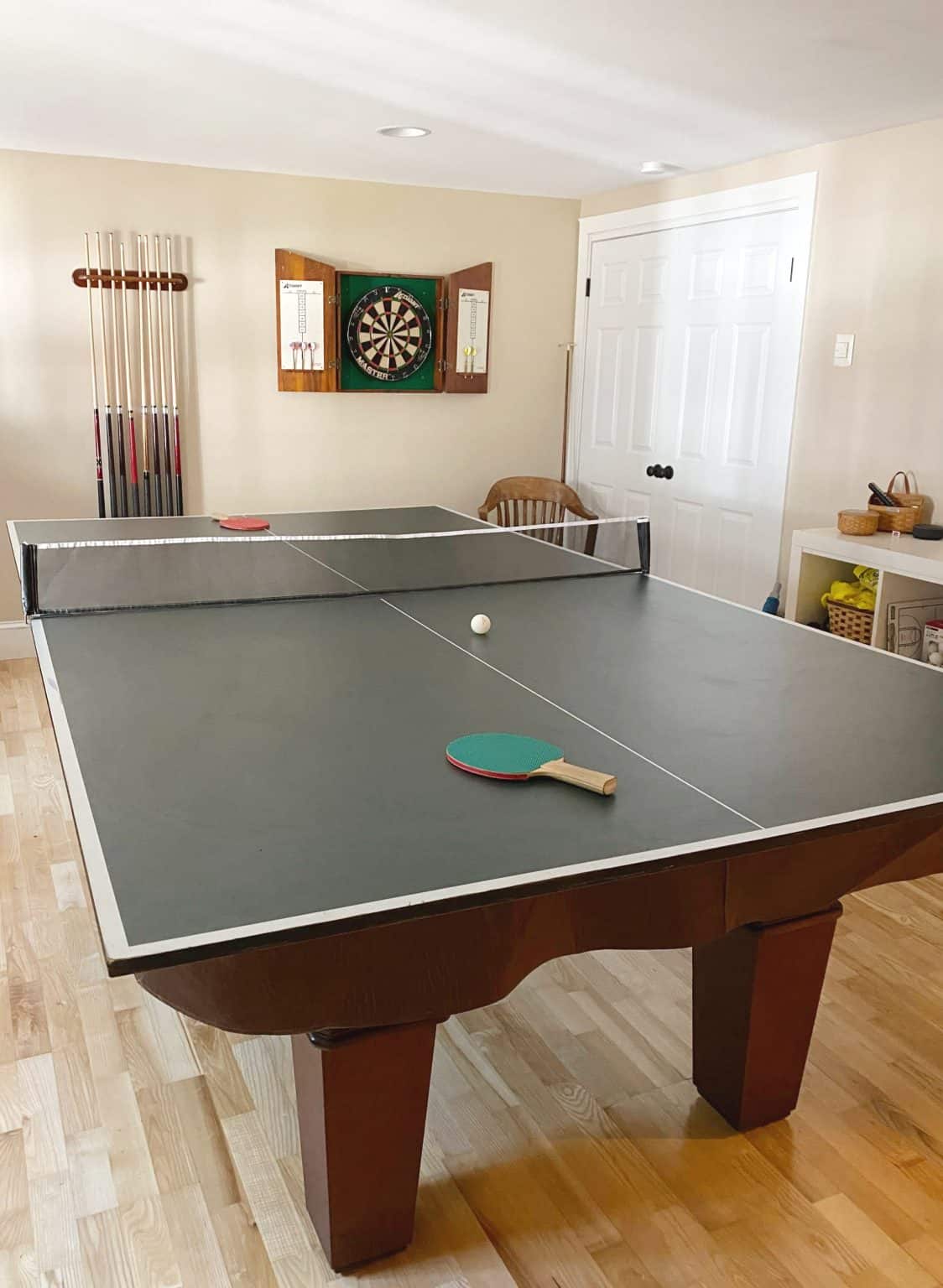 Easy DIY Ping Pong Table Top Storage for a Pool Table for just $25 ...